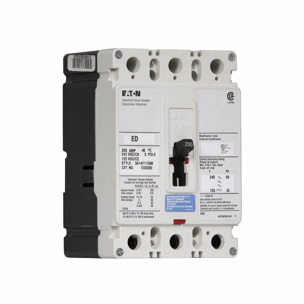ED3200 - Eaton - 200 Amp Molded Case Circuit Breaker – Canada Breakers