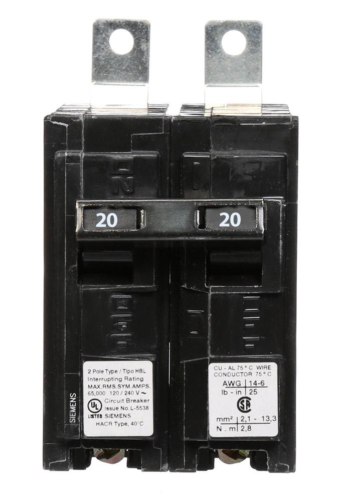 B220HH - Siemens - 20 Amp 22kA Circuit Breaker – Canada Breakers