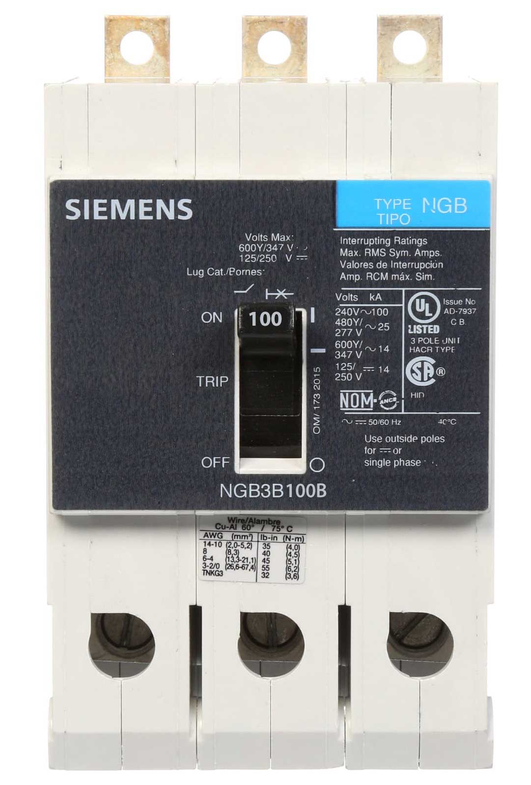 NGB3B100B - Siemens - Molded Case Circuit Breaker – Canada Breakers
