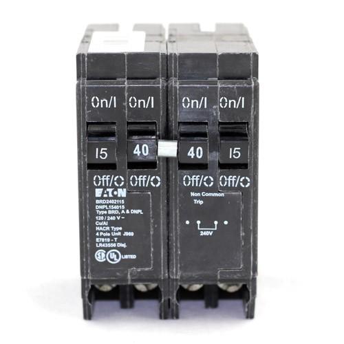 DNPL154015 - Eaton - 15/40/40/15 Amp Quad Circuit Breaker – Canada Breakers